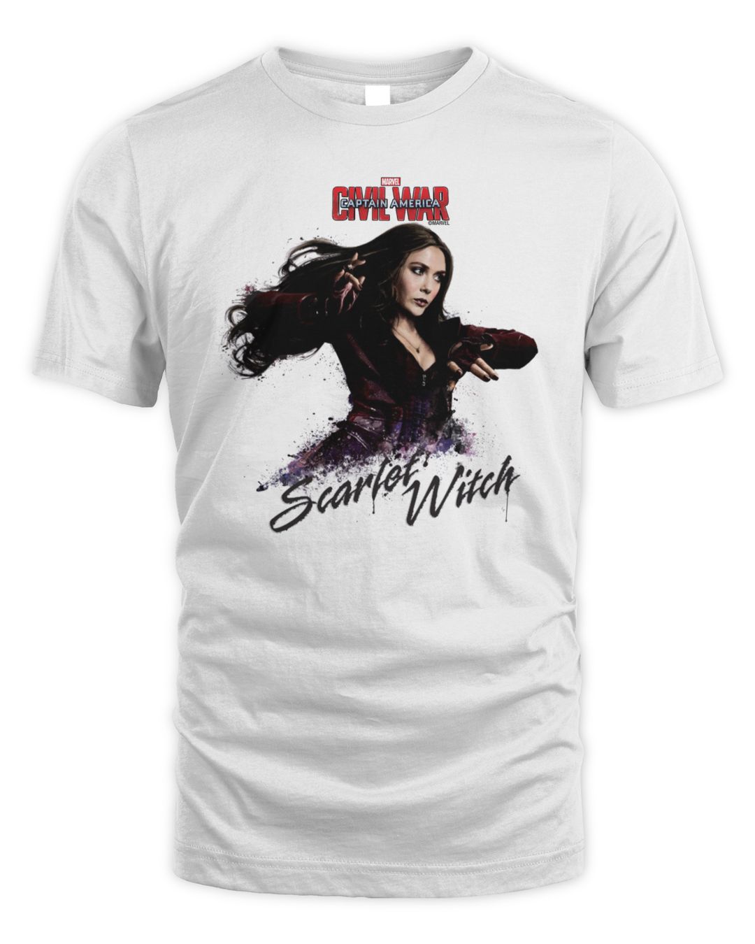 Scarlet Witch Merch Character Ink Splatter Graphic Shirt